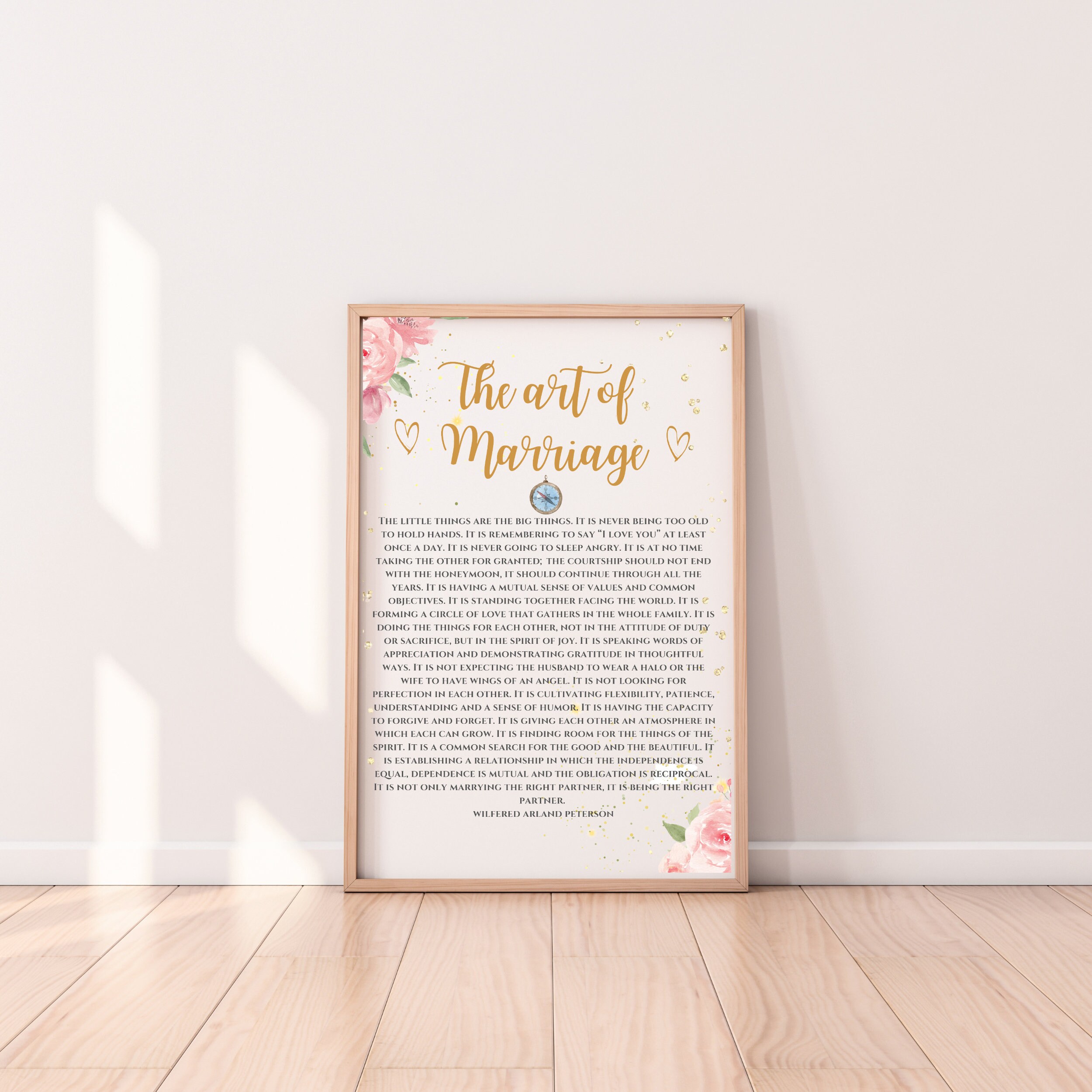 The Art of Marriage Poem, Travel Bridal Shower Gift, Wedding Gift for ...