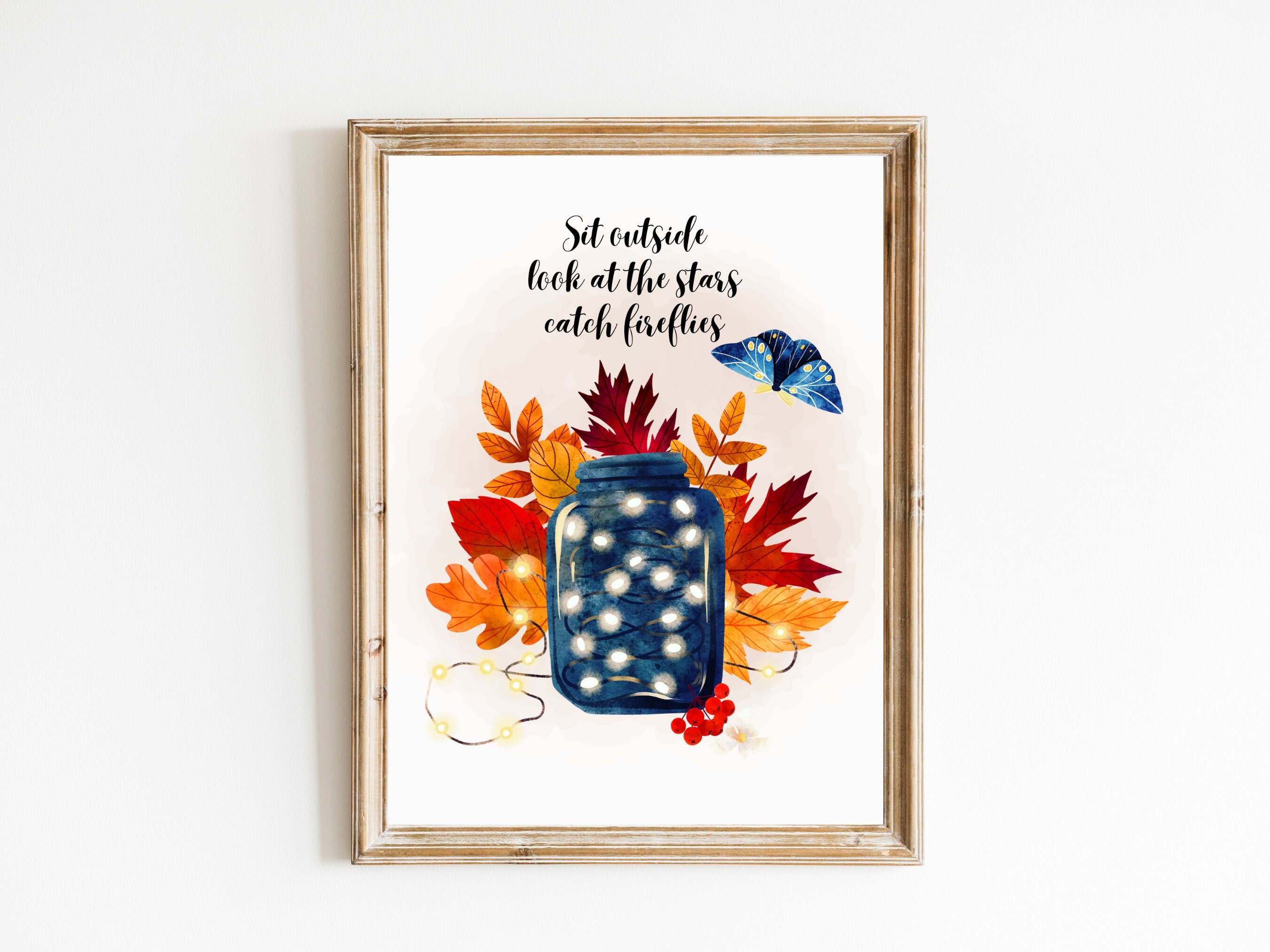 Watercolor Firefly Art Print Fall Wall Art Country Home - Etsy