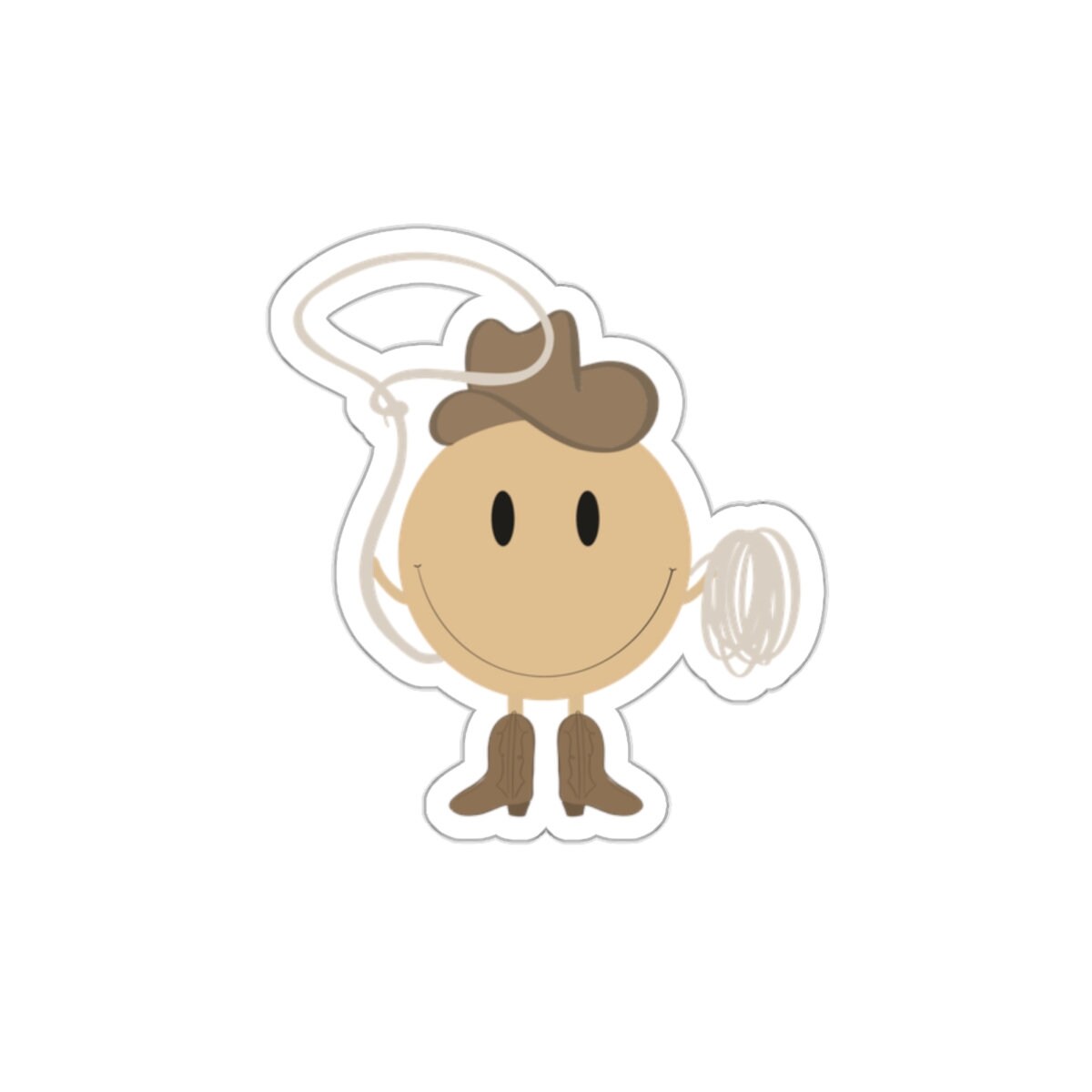 Yeehaw Cowboy Smiley Face Die-cut Sticker - Etsy