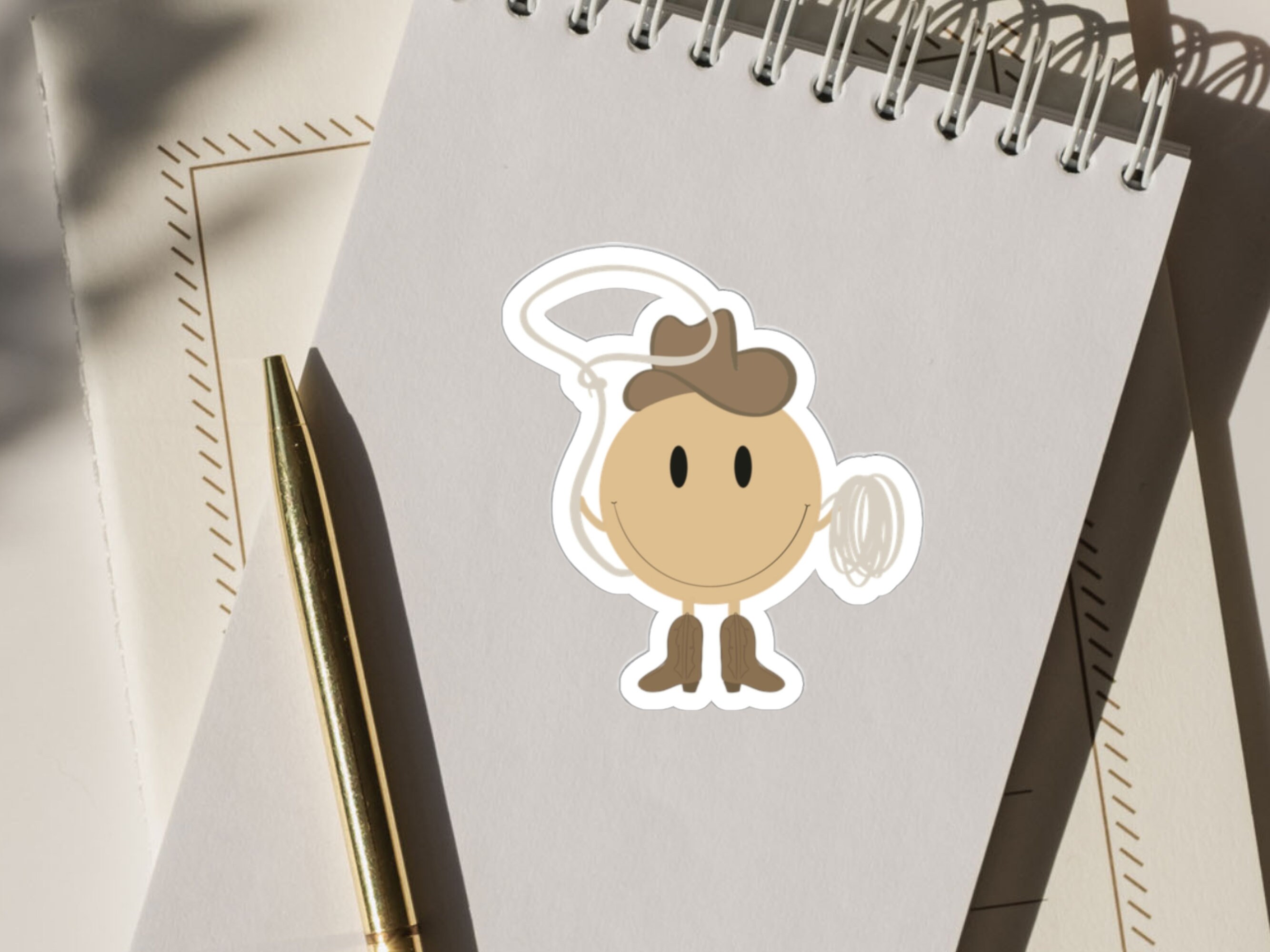 Yeehaw Cowboy Smiley Face Die-cut Sticker - Etsy