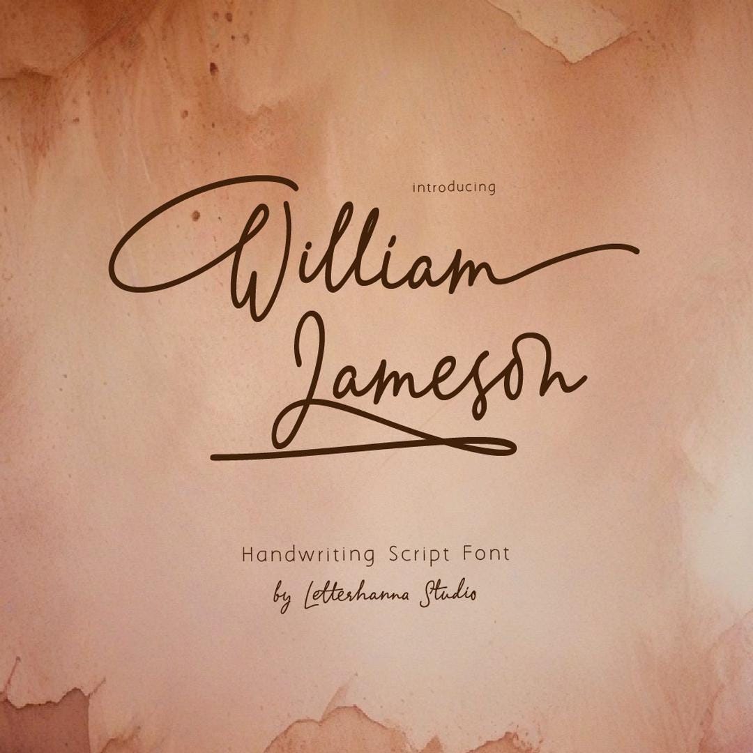 William Jameson Monoline Script Font - Handwriting Font (commercial Use ...