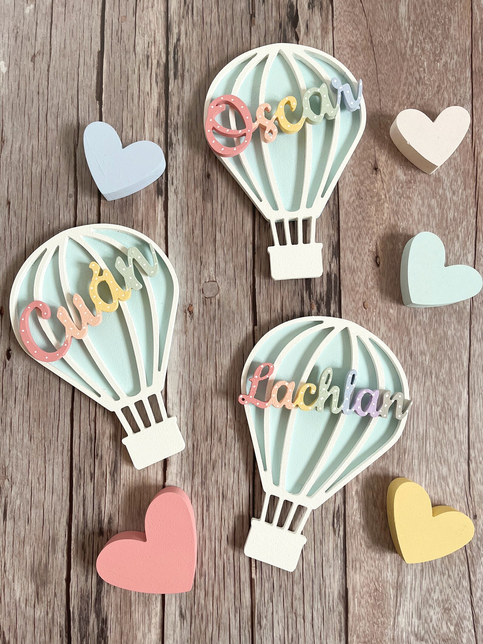 Hot Air Balloon, Personalised, Baby Name, Children's Bedroom Decor ...
