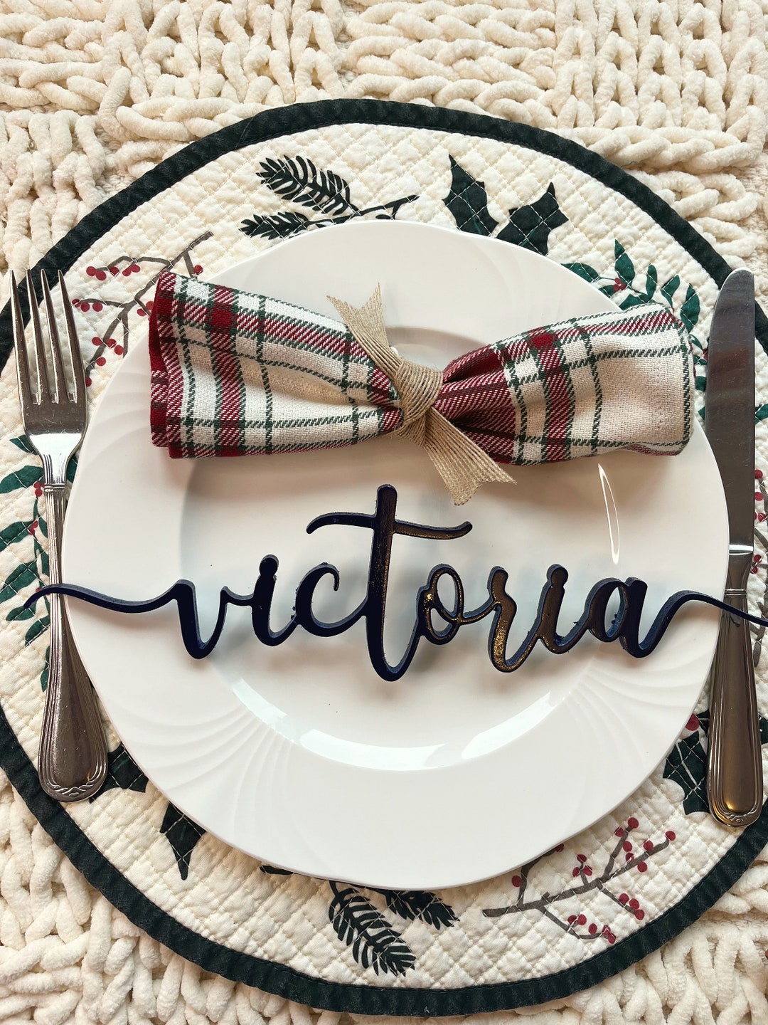 Christmas Table Names & Words, Christmas Dinner Setting, Place Names - Etsy