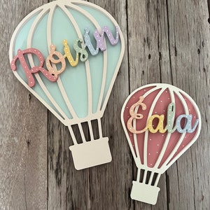Hot Air Balloon, Personalised, Baby Name, Children's Bedroom Decor ...