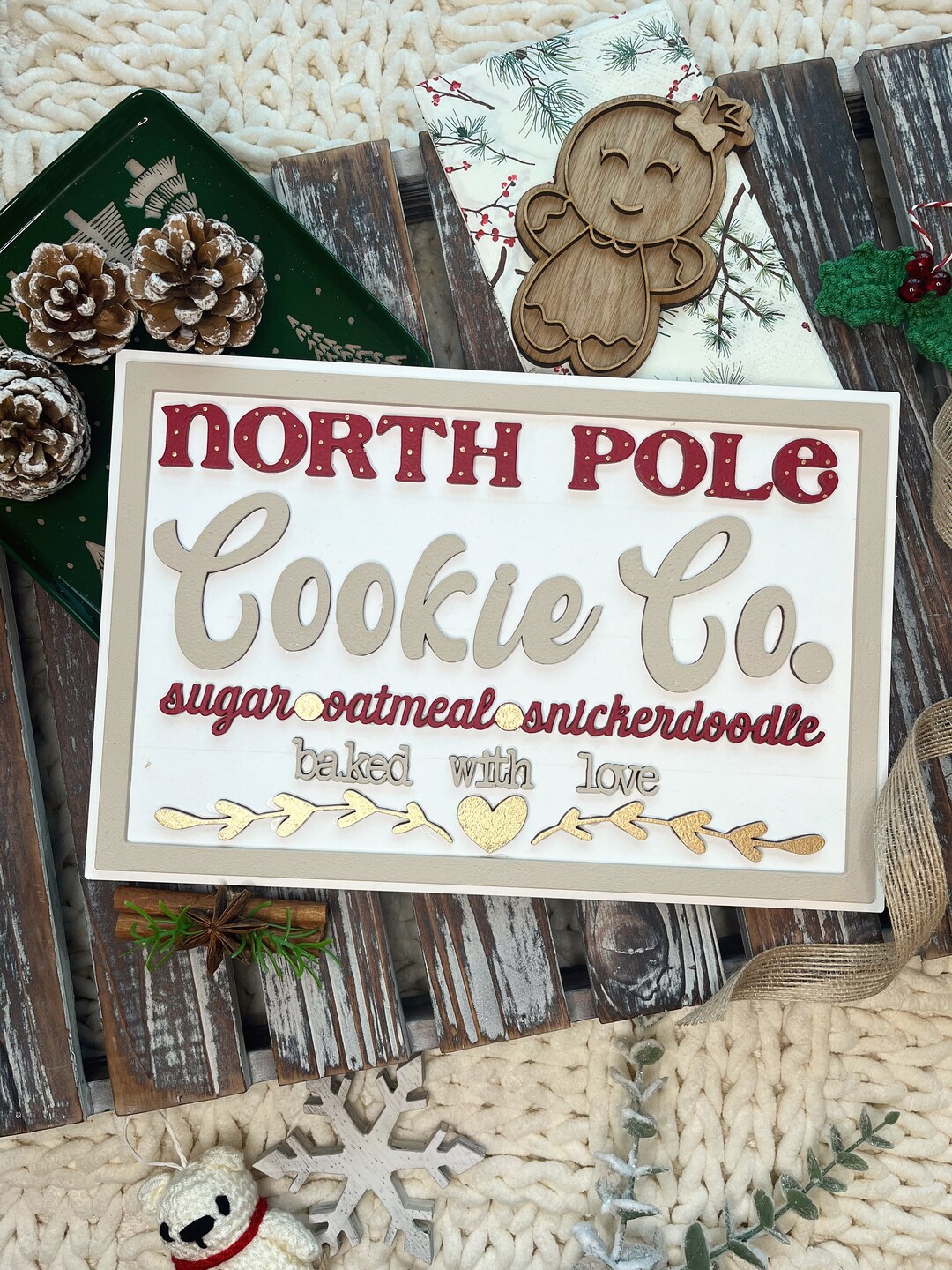 North Pole Cookie Company Sign, Christmas Decor, Christmas Sign ...