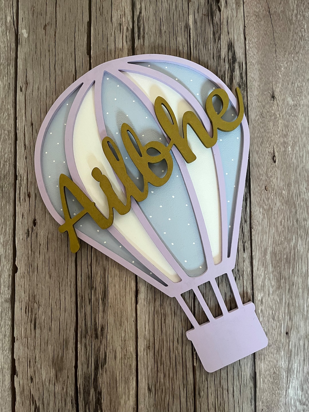 Hot Air Balloon, Personalised, Baby Name, Children's Bedroom Decor ...