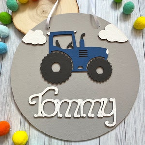 Tractor Name Plaque, Personalised Name Sign, Baby Name, Children's ...