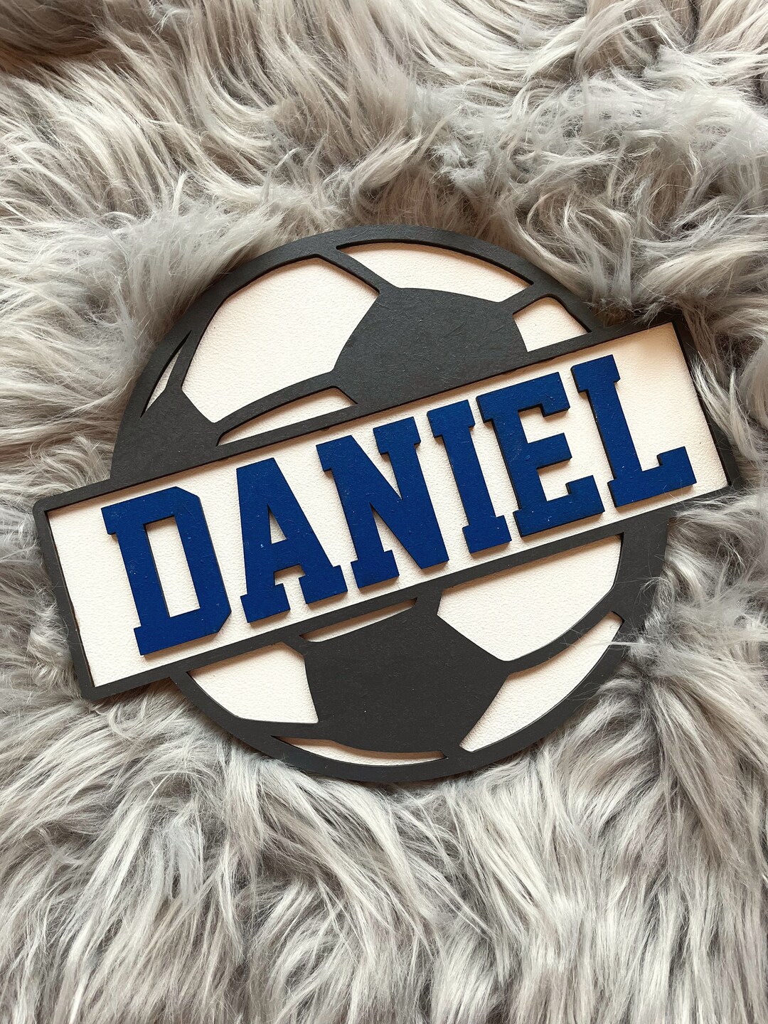 Football Name Plaque - Personalised Children's Bedroom Decor for Sports ...