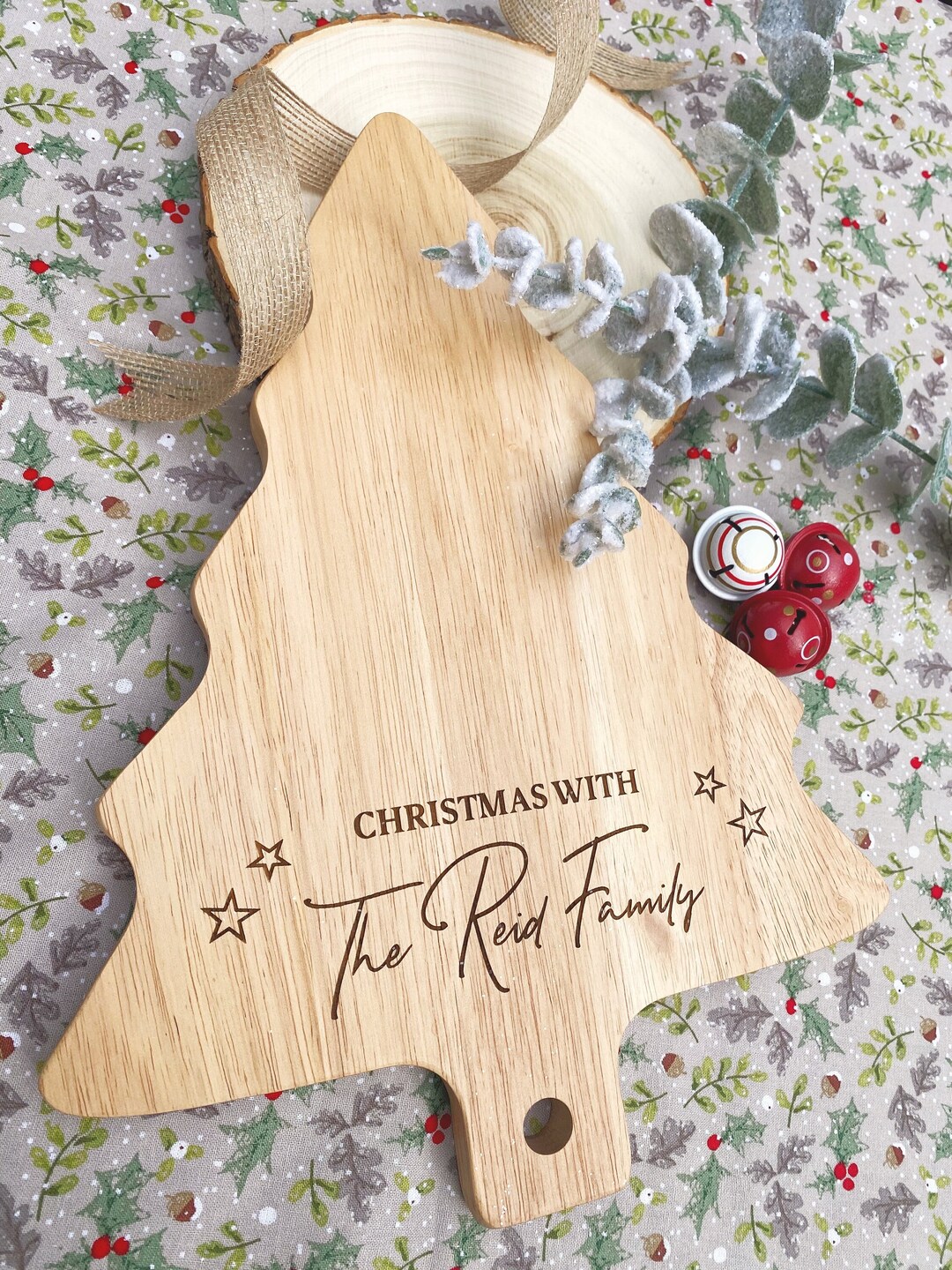 Personalised Christmas Tree Serving Board - Etsy