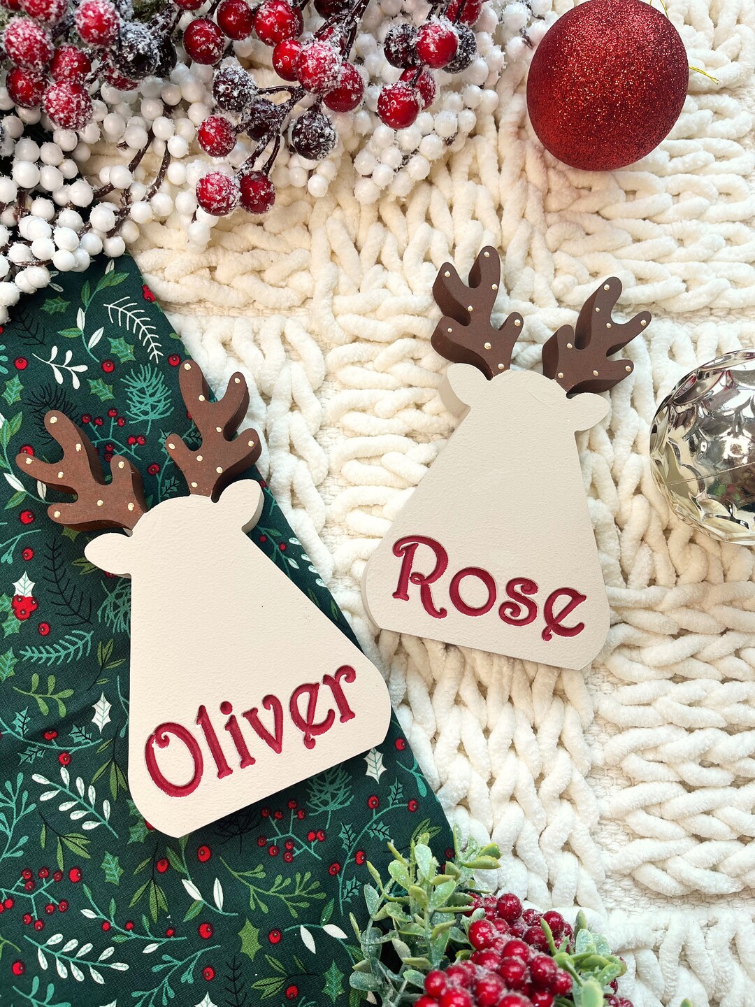 Personalised Reindeer Shelfie, Freestanding, Personalised Name Sign ...