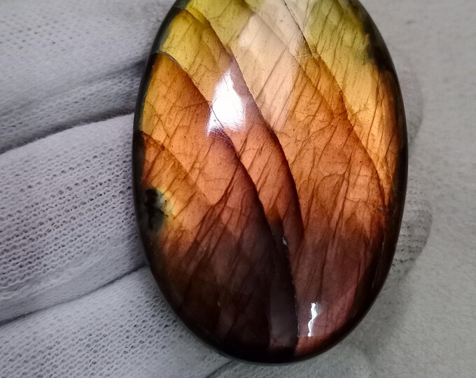 Gorgeous Unique Multi Rare Yellow Flashy Natural Labradorite Cabochon ...