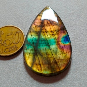 Gorgeous Unique Multi Rare Yellow Flashy Natural Labradorite Cabochon ...