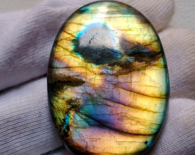 Likable Unique Multi Rare Yellow Flashy Labradorite Cabochon Pendant ...