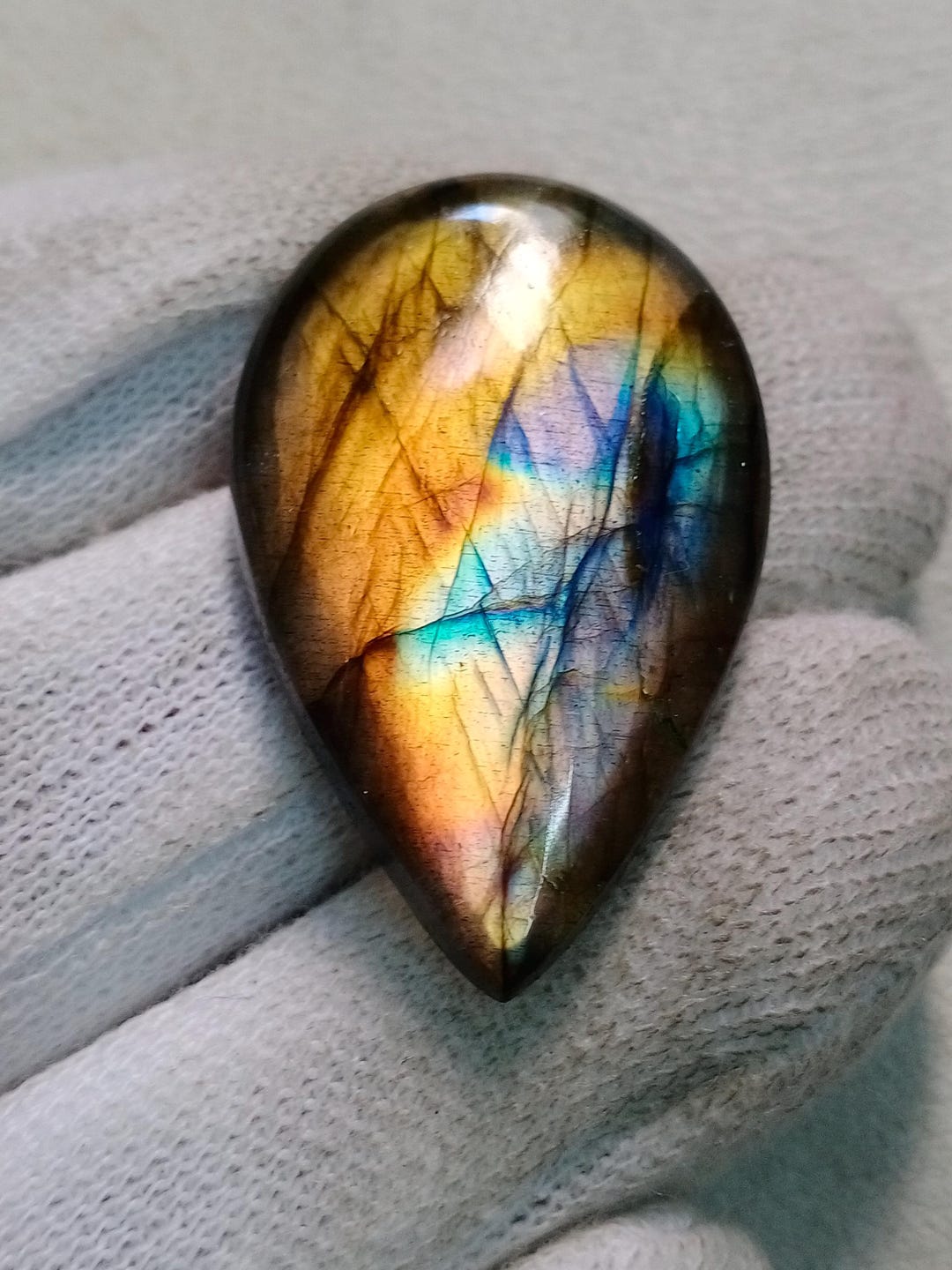 Amazing Unique Multi Rare Yellow Flashy Labradorite Cabochon Pendant ...