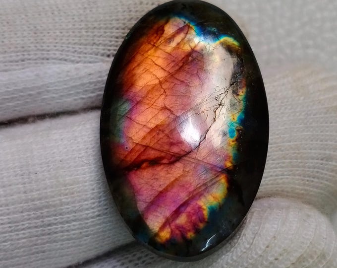 Beautiful Unique Multi Rare Purple Flashy Natural Labradorite Cabochon ...