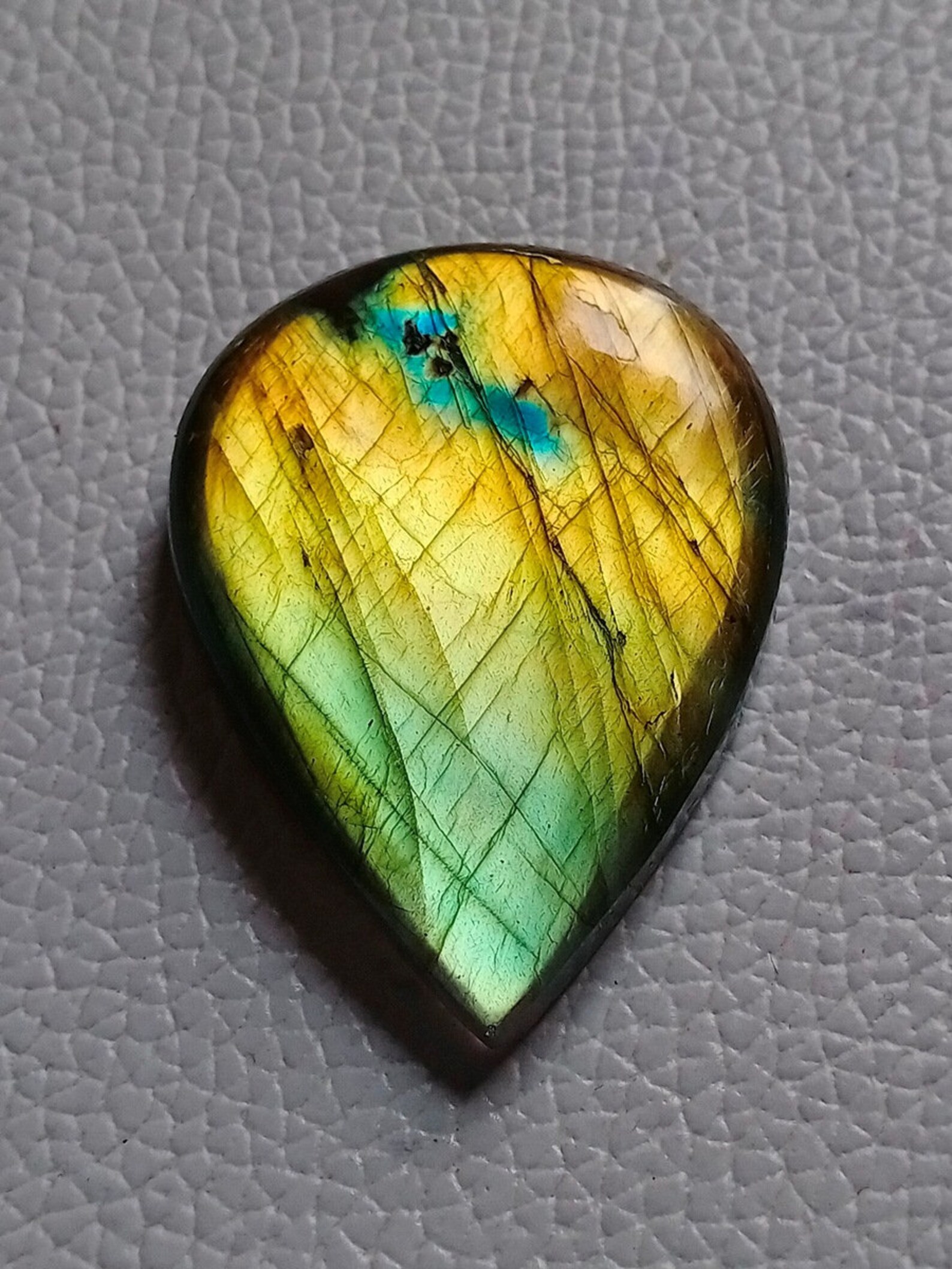 Amazing Multi Rare Yellow Flashy Labradorite Cabochon Pendant | Etsy