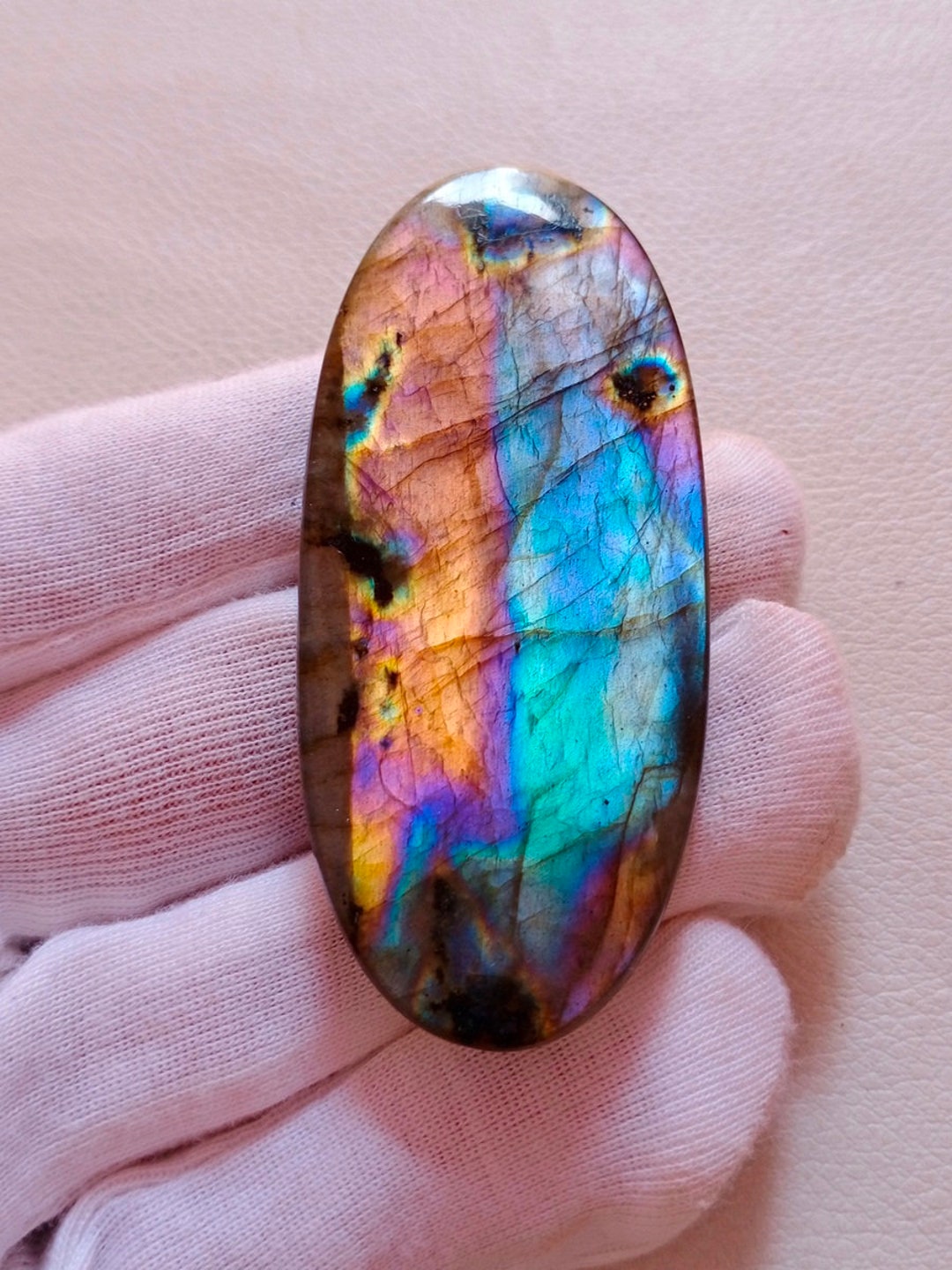 Beautiful Unique Multi Rare Fire Natural Labradorite Cabochon Pendant ...