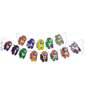 Among Us Theme Balloons Banner Flags - Etsy UK