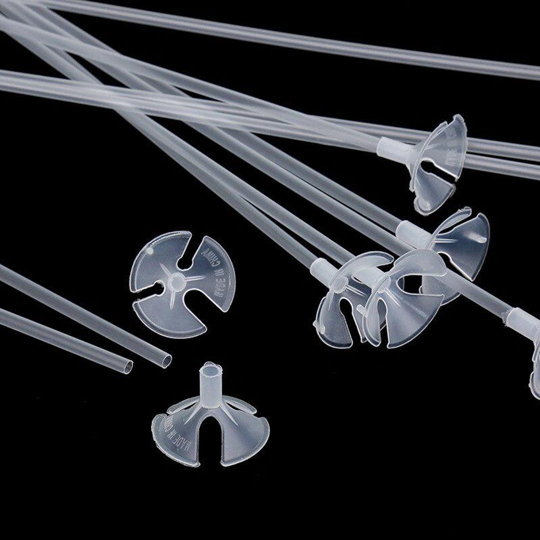 32cm Long Transparent Balloons Sticks and Wide Cups Holds up to 12 Inch ...