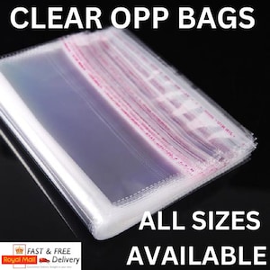 Clear Self Adhesive Seal Plastic Bags Transparent Resealable Cellophane ...