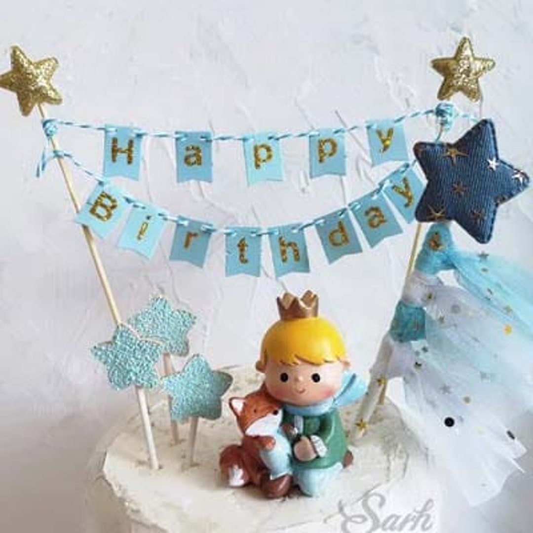 Pink Blue Happy Birthday Cake Topper Party Design Decor Supplies - Etsy UK