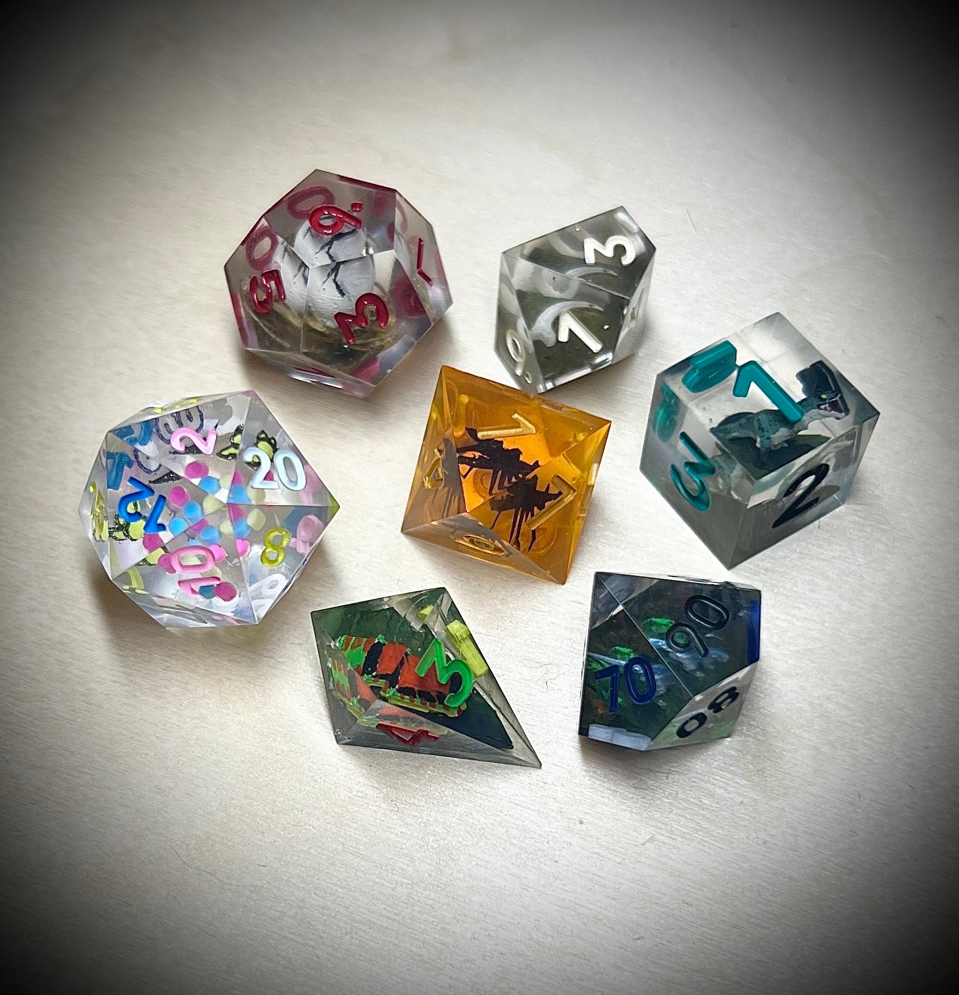 CUSTOM DICE DEPOSIT Glitter Shimmer Customizable Sharp Edge Teardrop ...