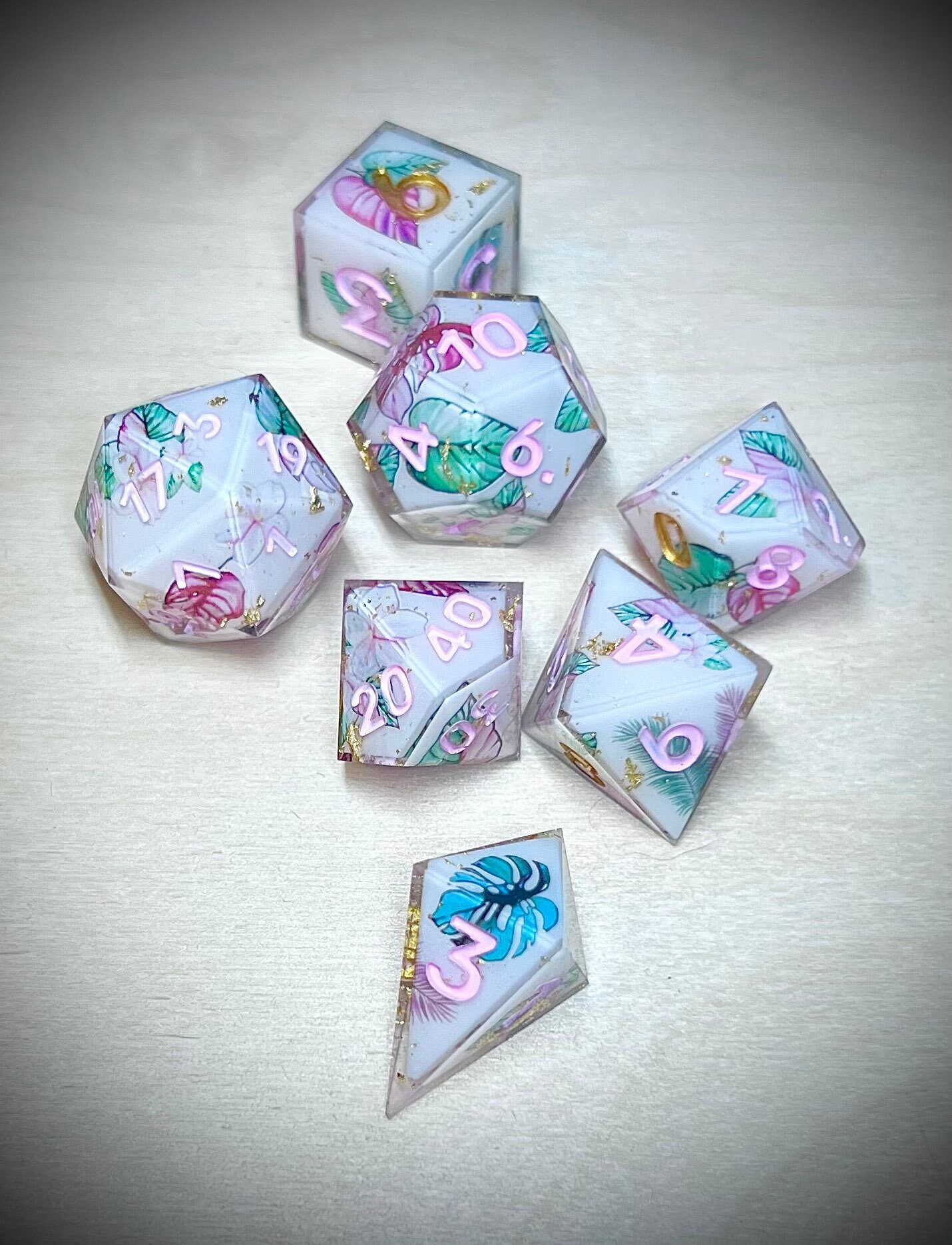 Custom Dice DEPOSIT- Glitter Shimmer Customizable Sharp Edge Teardrop ...