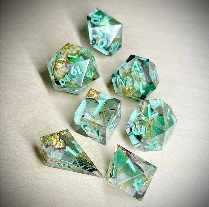 Custom Dice DEPOSIT- Glitter Shimmer Customizable Sharp Edge Teardrop ...