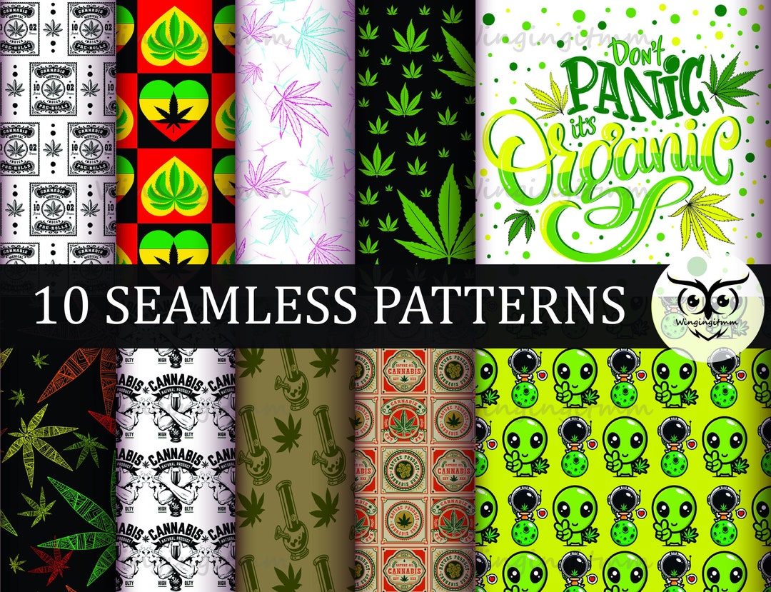 Weed Backgrounds, Seamless Repeat Pattern, Backgrounds, Printable ...