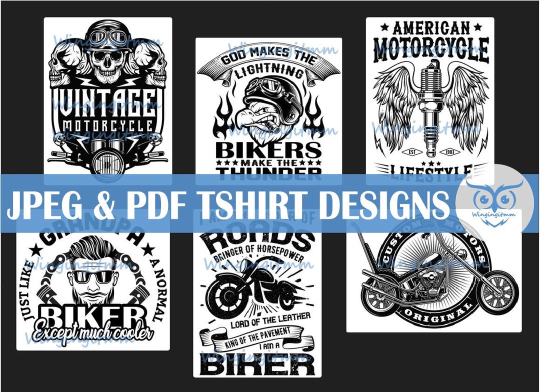 Motorcycle T-shirt Designs, Biker Stickers, Motorcycle Graphics, PDF ...