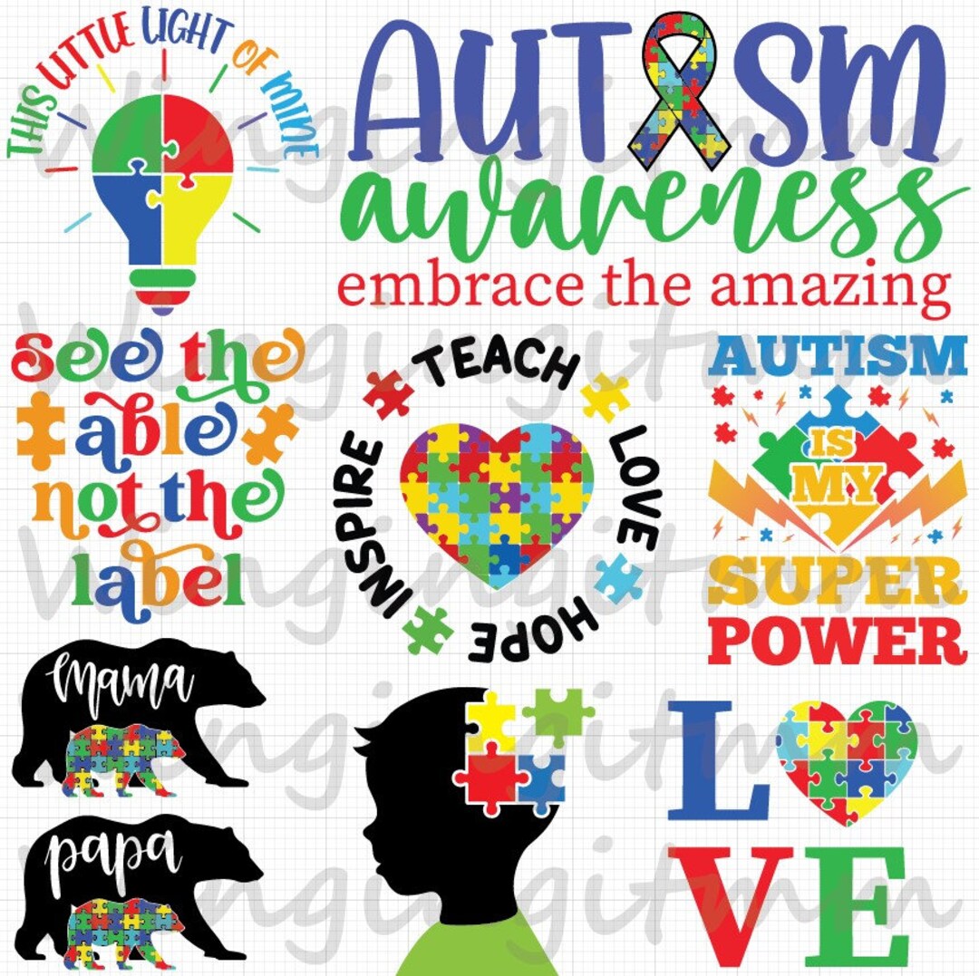 Autism Awareness, Digital Download Jpg, Pdf, Eps, Png Files - Etsy