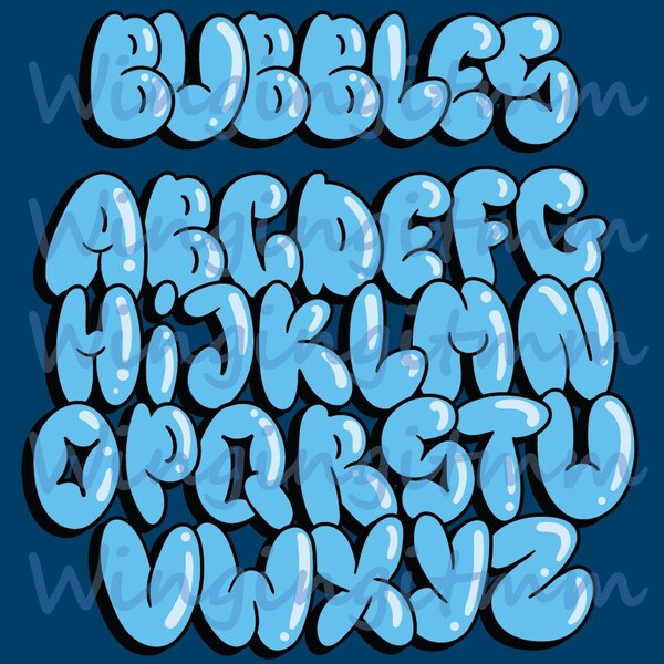 Bubble Letter Font - Etsy