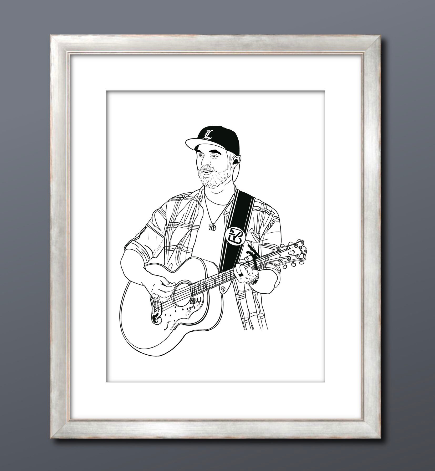 Country Artist Portrait Line Art Country Merchandise Country - Etsy