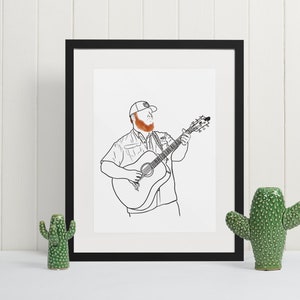 Country Music Portrait Line Art Country Merchandise Country Music Gift ...