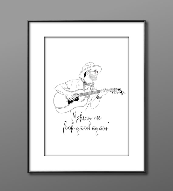 Country Music Line Art Portrait Faceless Drawing Country Music - Etsy