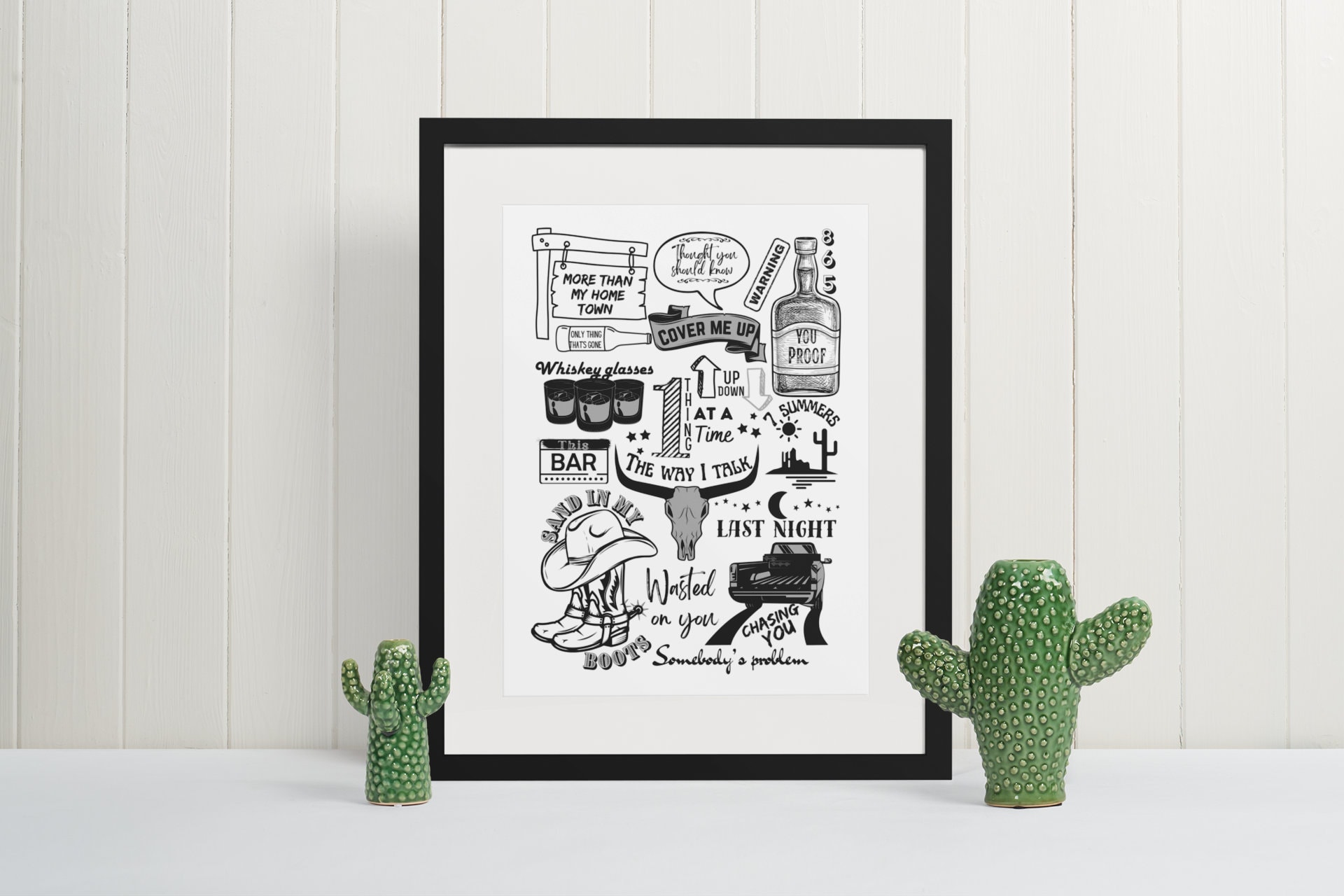 Country Music Gift country music print Wallen Western song lyric sign ...