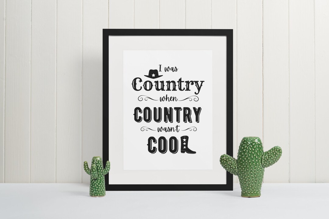 Country Music Gift Country Music Print Sign Western Print Customised ...