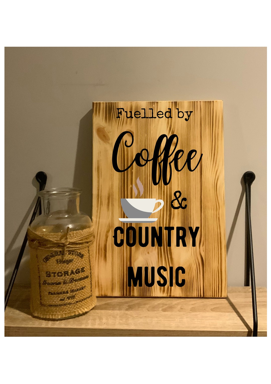 Fuelled by Coffee and Country Music Wood Sign Gift Country Music ...