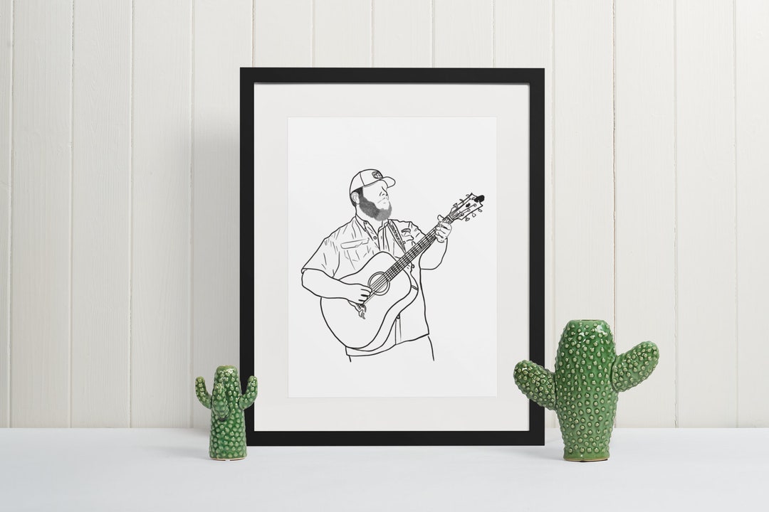 Country Music Portrait Line Art Country Merchandise Country Music Gift ...