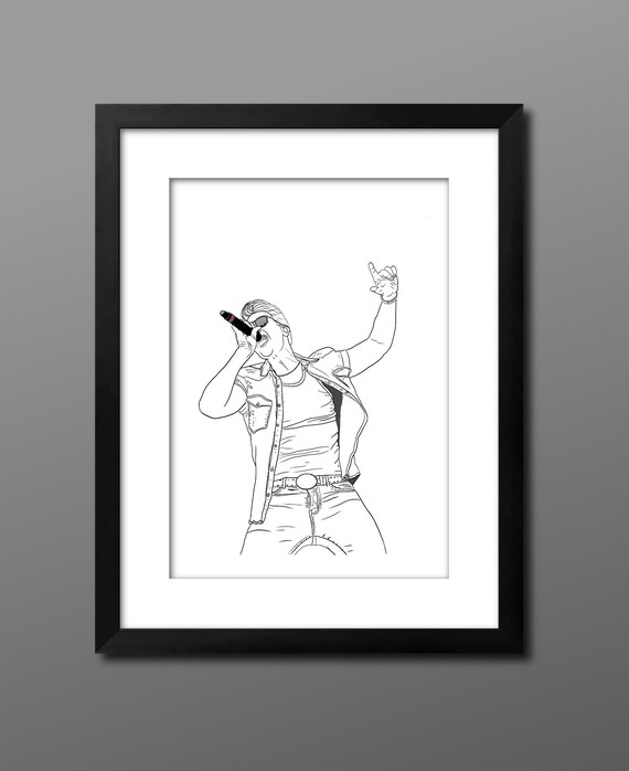 Country Music Line Art Portrait Faceless Drawing Country Music | Etsy