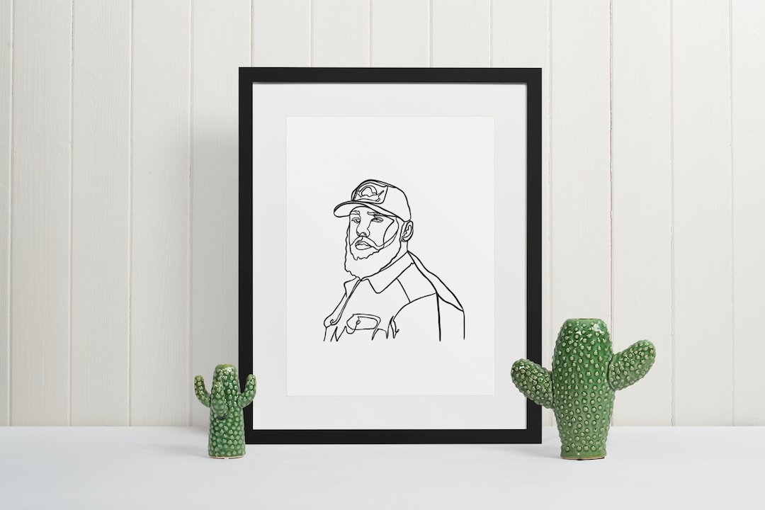 Country Music Portrait Line Art Country Merchandise Country Music Gift ...