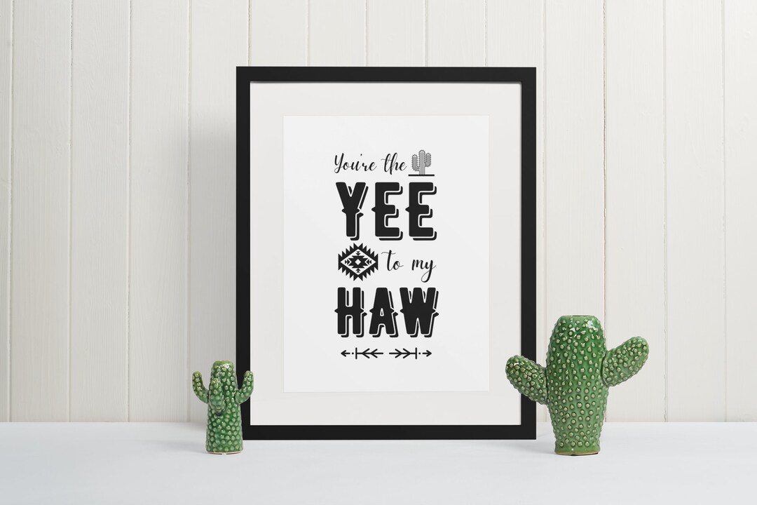 Country Music Yee Haw Western Print Country Music Gift Print Home Decor ...