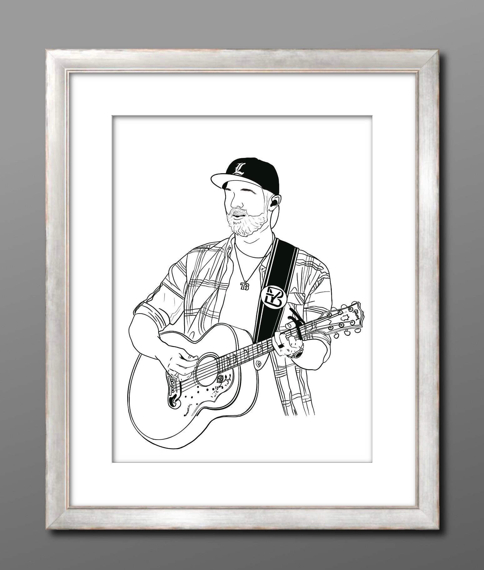 Country Artist Portrait Line Art Country Merchandise Country - Etsy