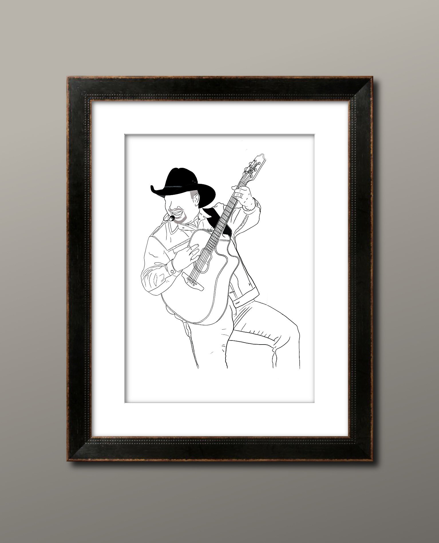 Country Music Line Art Portrait Country Music Gift Country Music ...