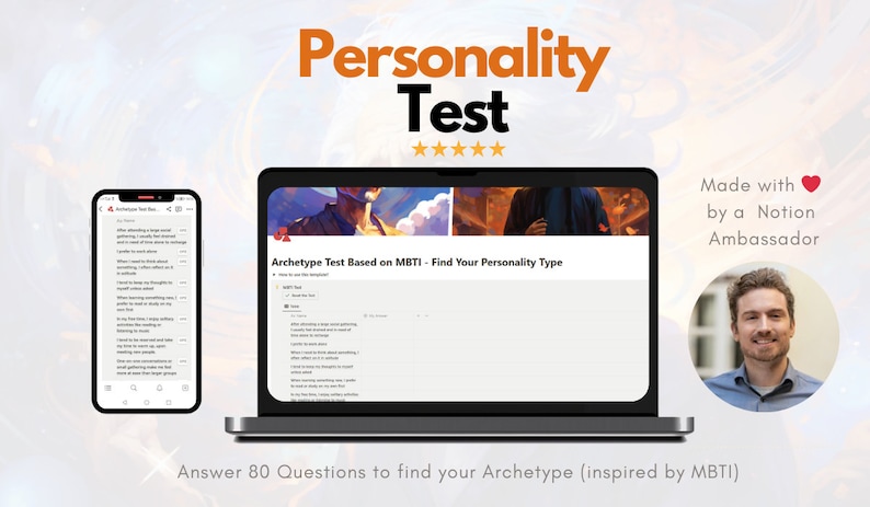 Personality Archetype Test for Notion - Inspired by MBTI - Etsy