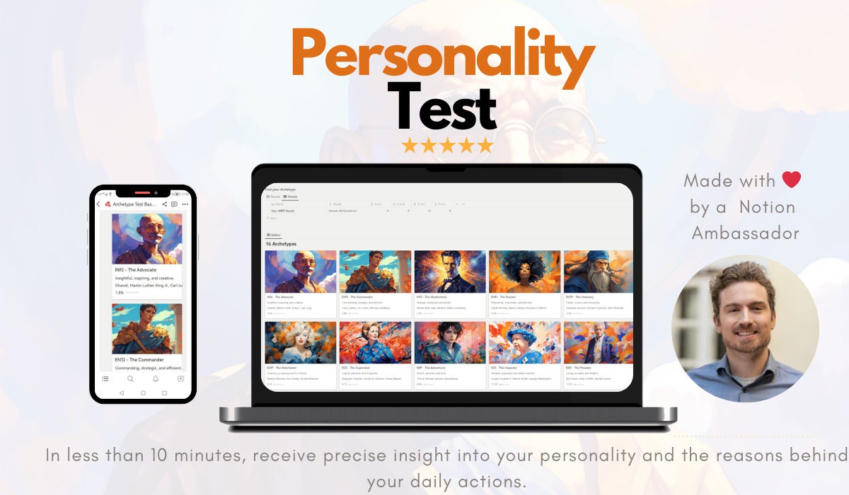 Personality Archetype Test for Notion - Inspired by MBTI - Etsy