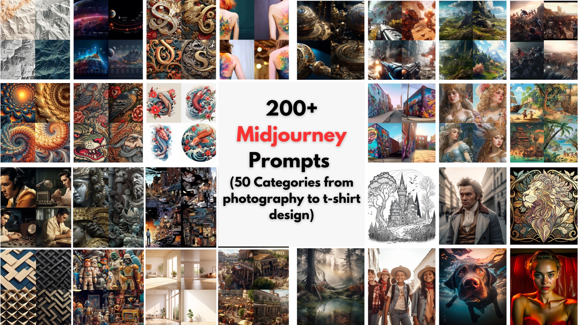 200+ Midjourney V 5+ Prompts Bundle - Image AI Prompts Across 50 Categories - for Graphic ...