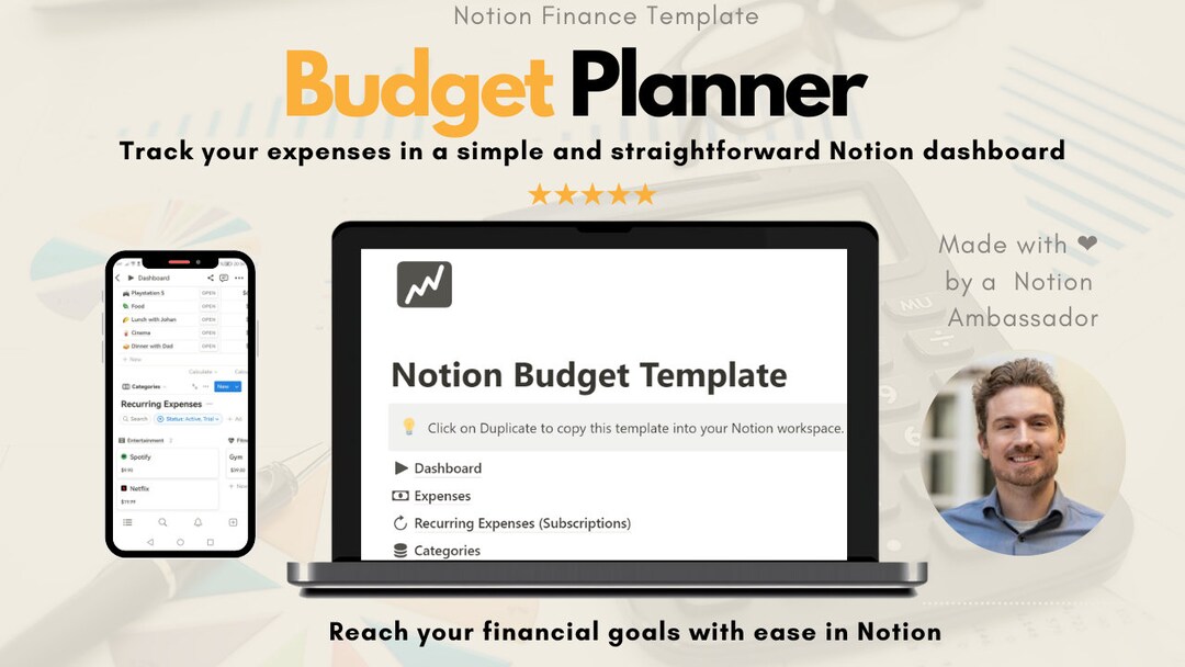 Aesthetic Notion Budget Template and Subscription Tracker - Etsy