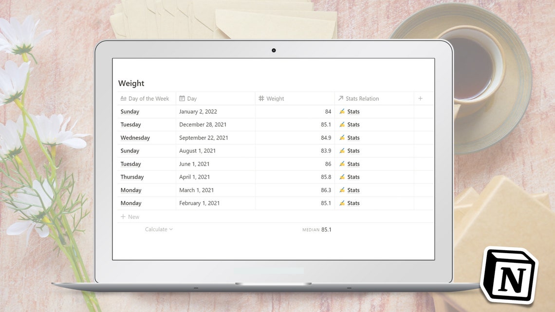 Weight Loss Tracker Notion Template, Digital Weight Loss Journal ...