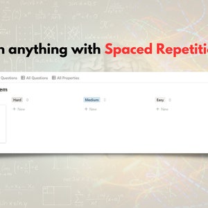 Spaced Repetition Flashcards for Notion, Student Template, ADHD Brains, Academic Notion Template ...